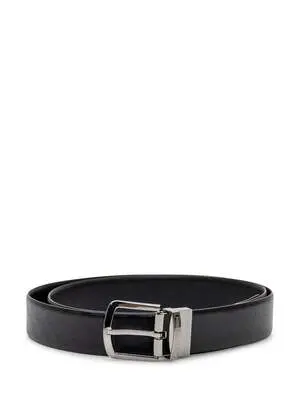 Emporio Armani Tongue Belt In 100% Bovine Leather - Nero