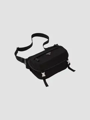 Prada Re-nylon And Saffiano Leather Shoulder Bag - Black