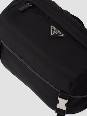 Prada Re-nylon And Saffiano Leather Shoulder Bag - Black