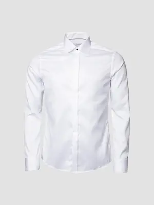 Eton Slim-fit Fly Front Twill Tuxedo Shirt