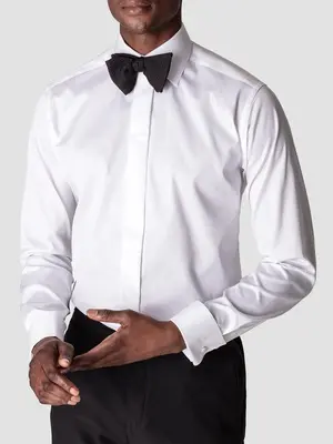 Eton Slim-fit Fly Front Twill Tuxedo Shirt