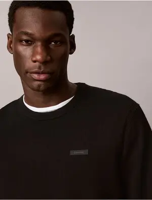 Calvin Klein Logo Tech Knit Sweater - Black