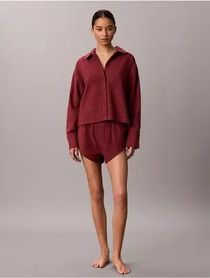 Calvin Klein Flannel Sleep Shorts - Red