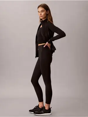 Calvin Klein Soft Sport High Rise Monologo 7/8 Leggings - Black