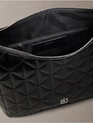Calvin Klein Quilted Emblem Medium Shoulder Bag