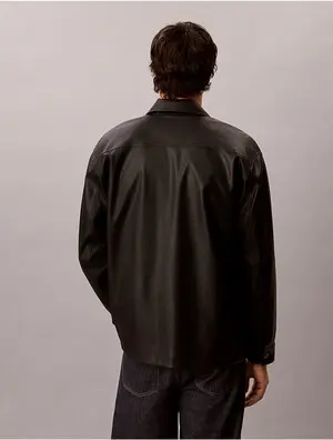 Calvin Klein Faux Leather Relaxed Overshirt