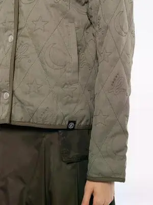 AGNES B. Star-pattern Quilted Jacket - Green