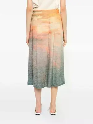 AGNES B. Photo-print Midi Skirt