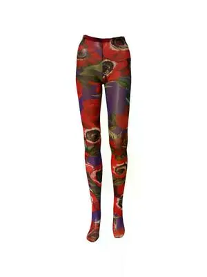 Dolce & Gabbana Floral-print Tights - Red