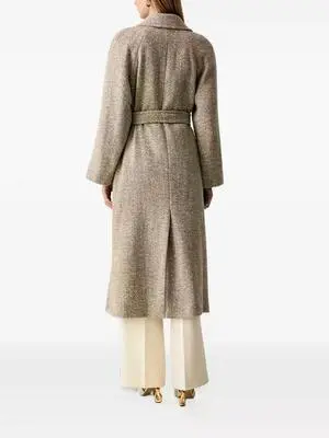 Luisa Spagnoli Segnalibro Herringbone-pattern Belted Coat