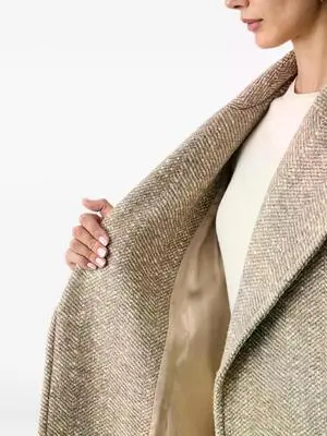 Luisa Spagnoli Segnalibro Herringbone-pattern Belted Coat