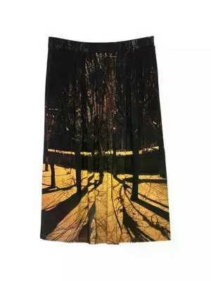 AGNES B. Photo-print Midi Skirt - Black