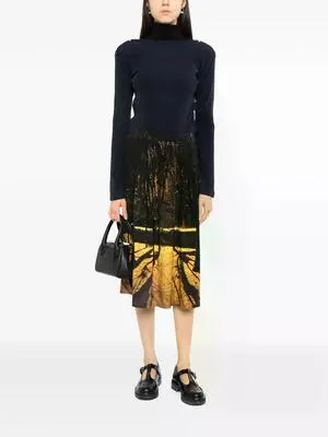 AGNES B. Photo-print Midi Skirt