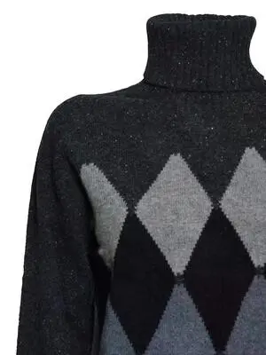 BALLANTYNE Argyle-intarsia Roll-neck Sweater