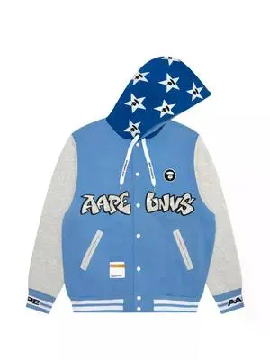 AAPE BY *A BATHING APE Aapeunvs Moonface Hooded Bomber Jacket - Blue