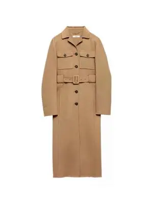 Prada Single-breasted Double-cloth Coat - Neutrals