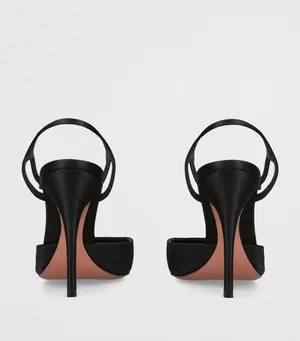 Amina Muaddi Satin Carolyn Pumps 100