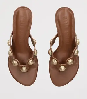 Cult Gaia Leather Anora Heeled Sandals 55