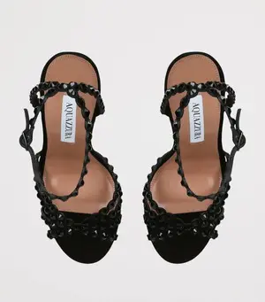 AQUAZZURA Leather Tequila Sandals 105