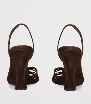 AQUAZZURA Suede Serenity Wedge Sandals 95