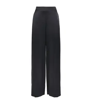 JOSEPH Silk Satin Dijon Trousers - Black