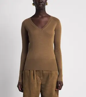 JOSEPH Cashmere Cashair Cetus Sweater - Brown