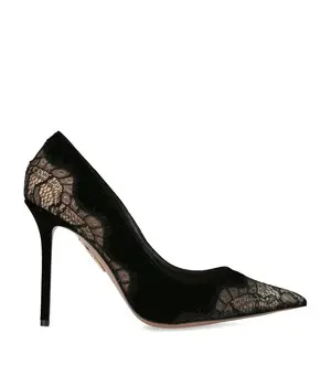 AQUAZZURA Velvet Meadow Pumps 105 - Black