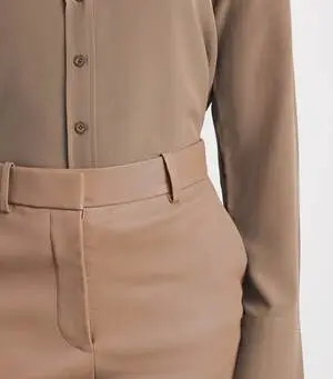 JOSEPH Leather Tafira Flared Trousers