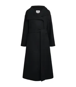 JOSEPH Wool-blend Belted Fiore Coat - Black