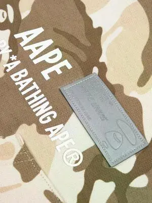 AAPE BY *A BATHING APE Camo-print Logo-patch Hoodie - Neutrals