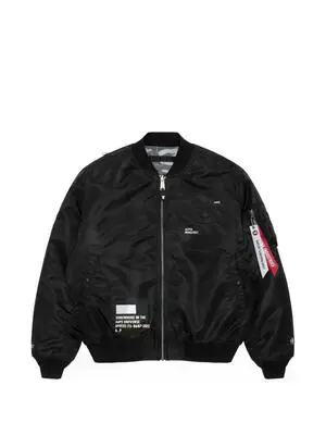 AAPE BY *A BATHING APE Moonface Embossed Bomber Jacket - Black