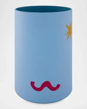 Jonathan Adler Playa Leather Waste Basket - Blue