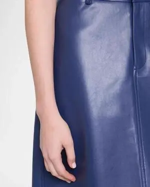 TOCCIN Kai Faux Leather Midi Skirt - Outerspace