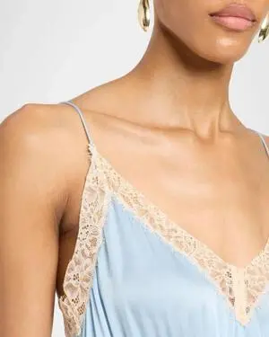 Ulla Johnson Imogen Lace-trimmed Silk Maxi Slipdress - Hydrangea