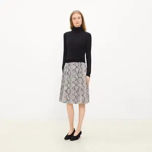 Theory Double Vent Skirt In Python Wool - Light Multi