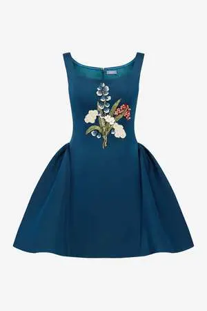 LEO LIN Zaya Embellished Mini Dress - Teal