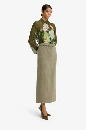 LEO LIN Saskia Wool Maxi Skirt