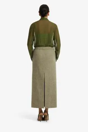 LEO LIN Saskia Wool Maxi Skirt