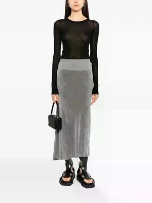 Rick Owens A-line Bias Skirt - Grey