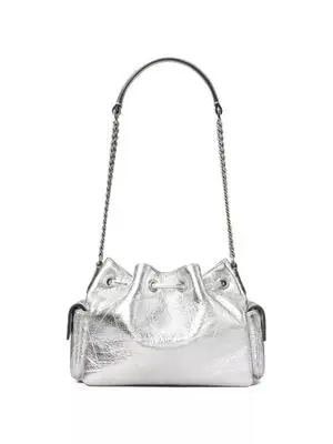 Tory Burch Charlie Quilted Metallic Mini Drawstring Shoulder Bag