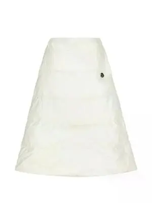 Moncler Reversible Wool Twill Padded Midi Skirt - Neutrals