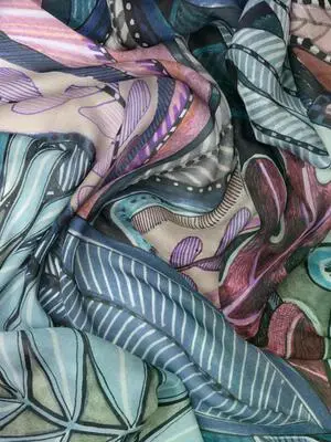 ELIZABETTA Debora Leaf-pattern Scarf
