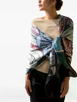 ELIZABETTA Debora Leaf-pattern Scarf