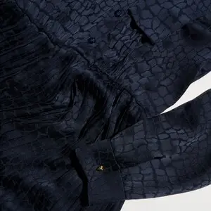 Gucci Animalier Silk Jacquard Chemisier Dress