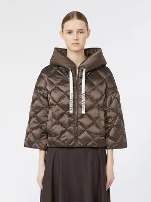 Max Mara Cape-style Puffer In Water-repellent Iridescent Plain-weave Fabric