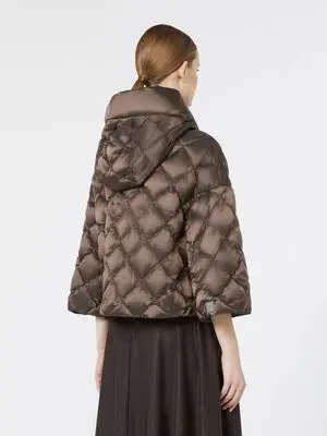 Max Mara Cape-style Puffer In Water-repellent Iridescent Plain-weave Fabric