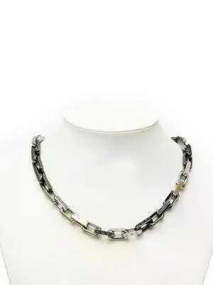 LOUIS VUITTON 2023 Stainless Steel Strass Monogram Chain Necklace Costume Necklace