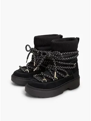 Tommy Hilfiger Water-resistant Mixed-media Snow Boot - Black