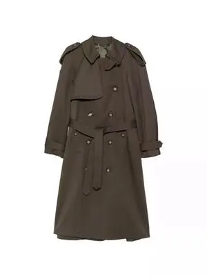 Victoria Beckham Double-breasted Belted Trench Coat - Green