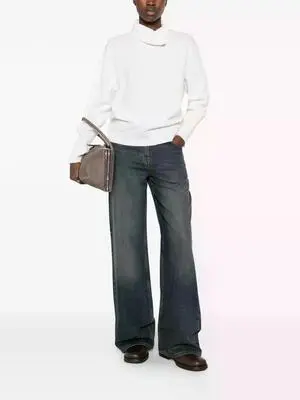COURREGES Zip-neck Ribbed-trim Sweater